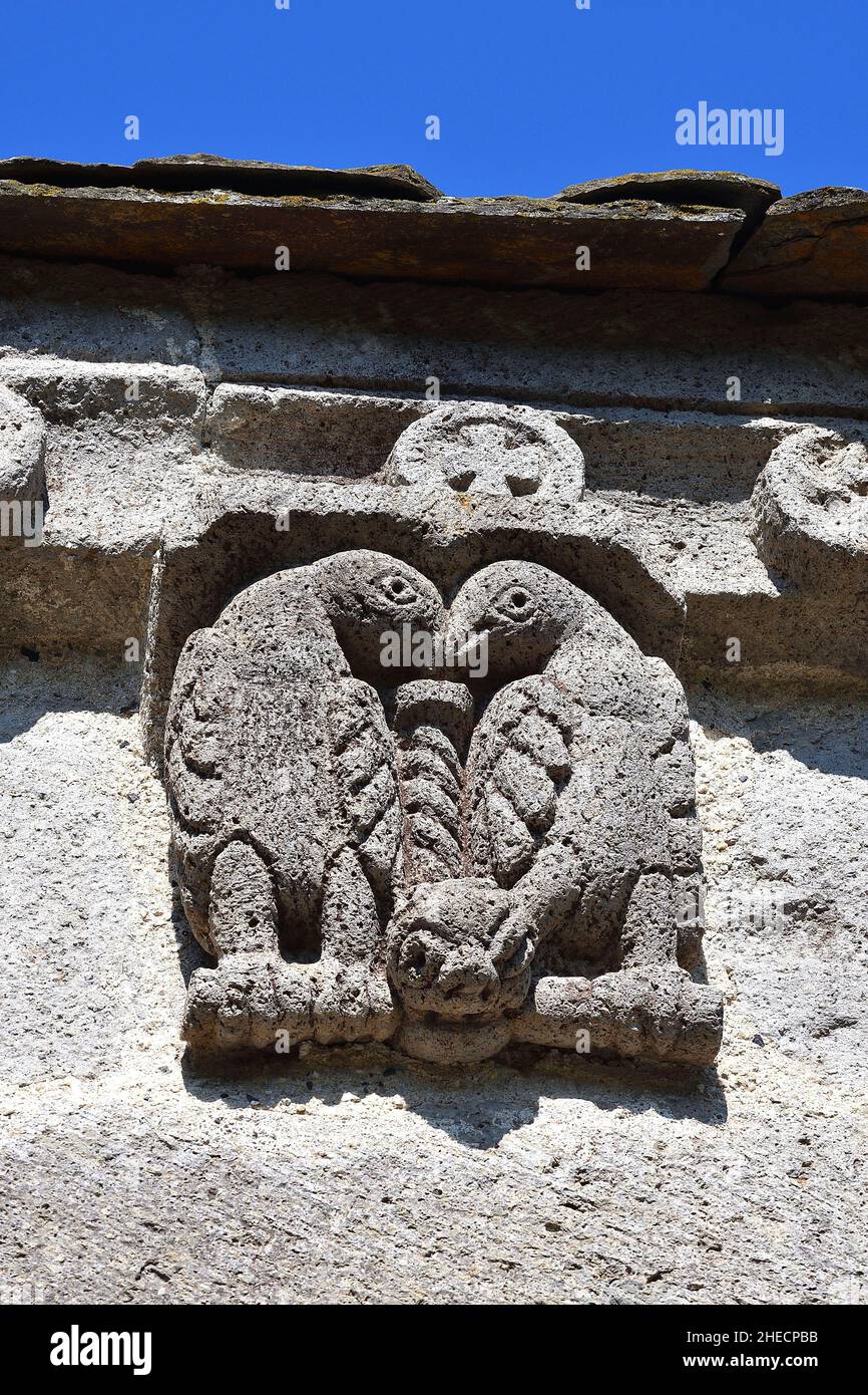 France, Aveyron, Carladez, Mur-de-Barrez, Brommes, Romanesque church ...