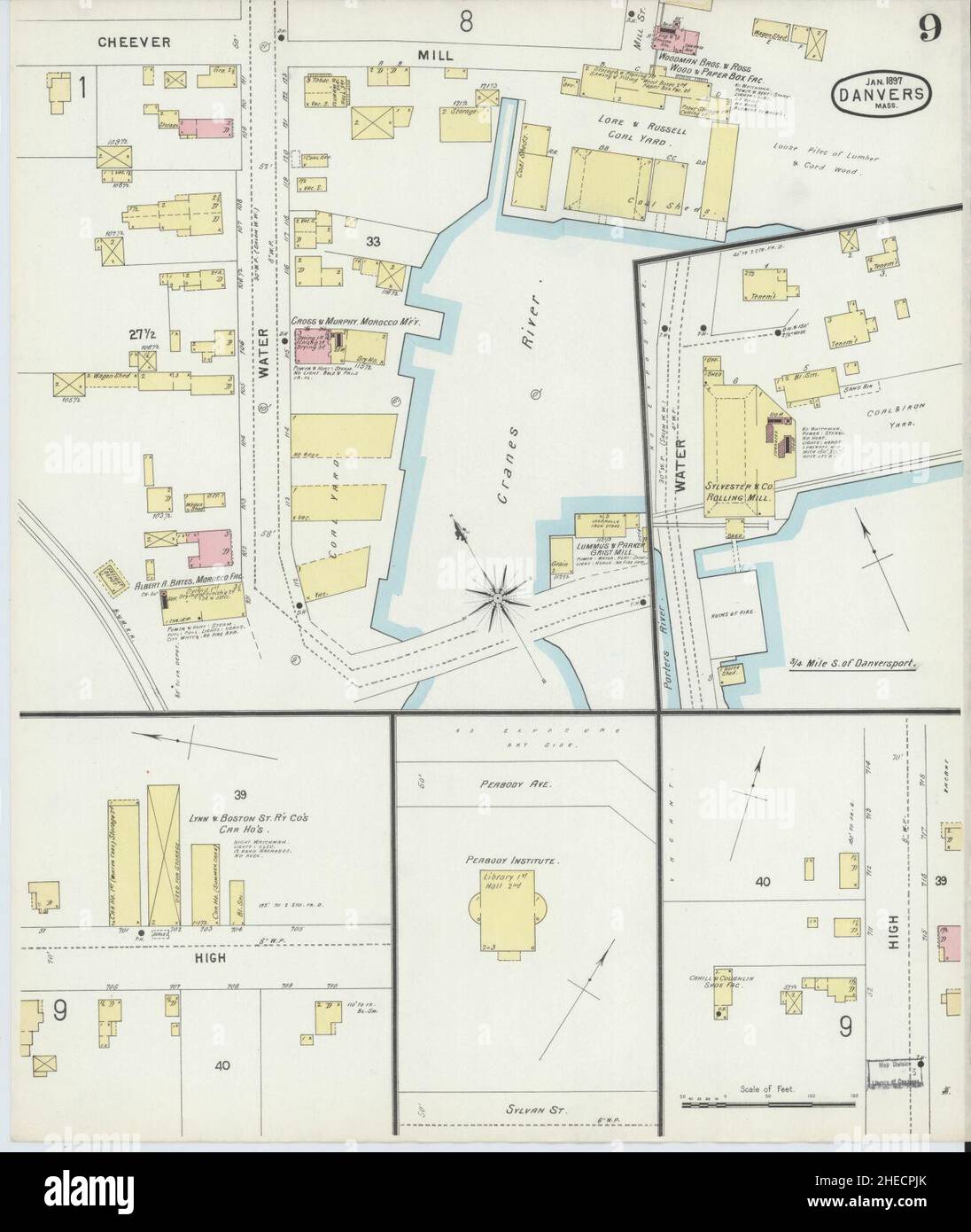 Map of danvers hi-res stock photography and images - Alamy