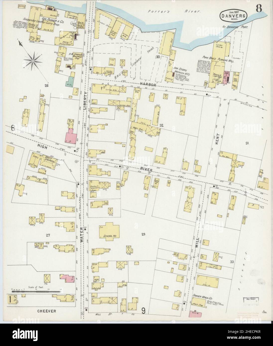 Danvers massachusetts map hi-res stock photography and images - Alamy