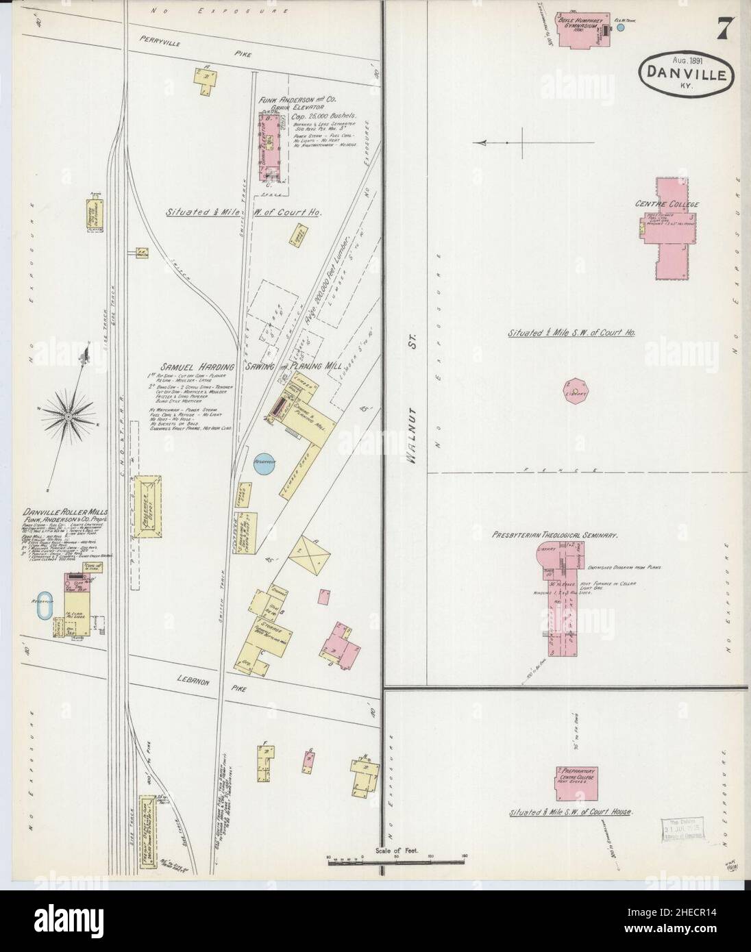 Sanborn Fire Insurance Map from Danville, Boyle County, Kentucky Stock ...