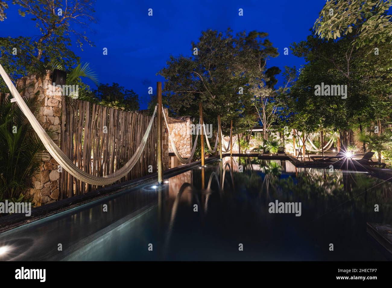 Mexico, Quintana Roo, Tulum, a hotel pool Stock Photo - Alamy