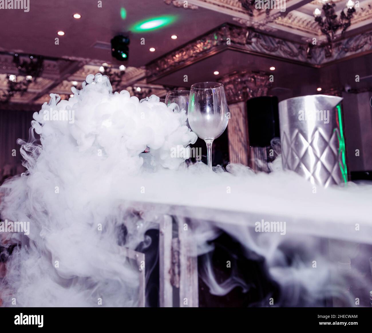 cocktail with liquid nitrogen. glass smoke Stock Photo - Alamy
