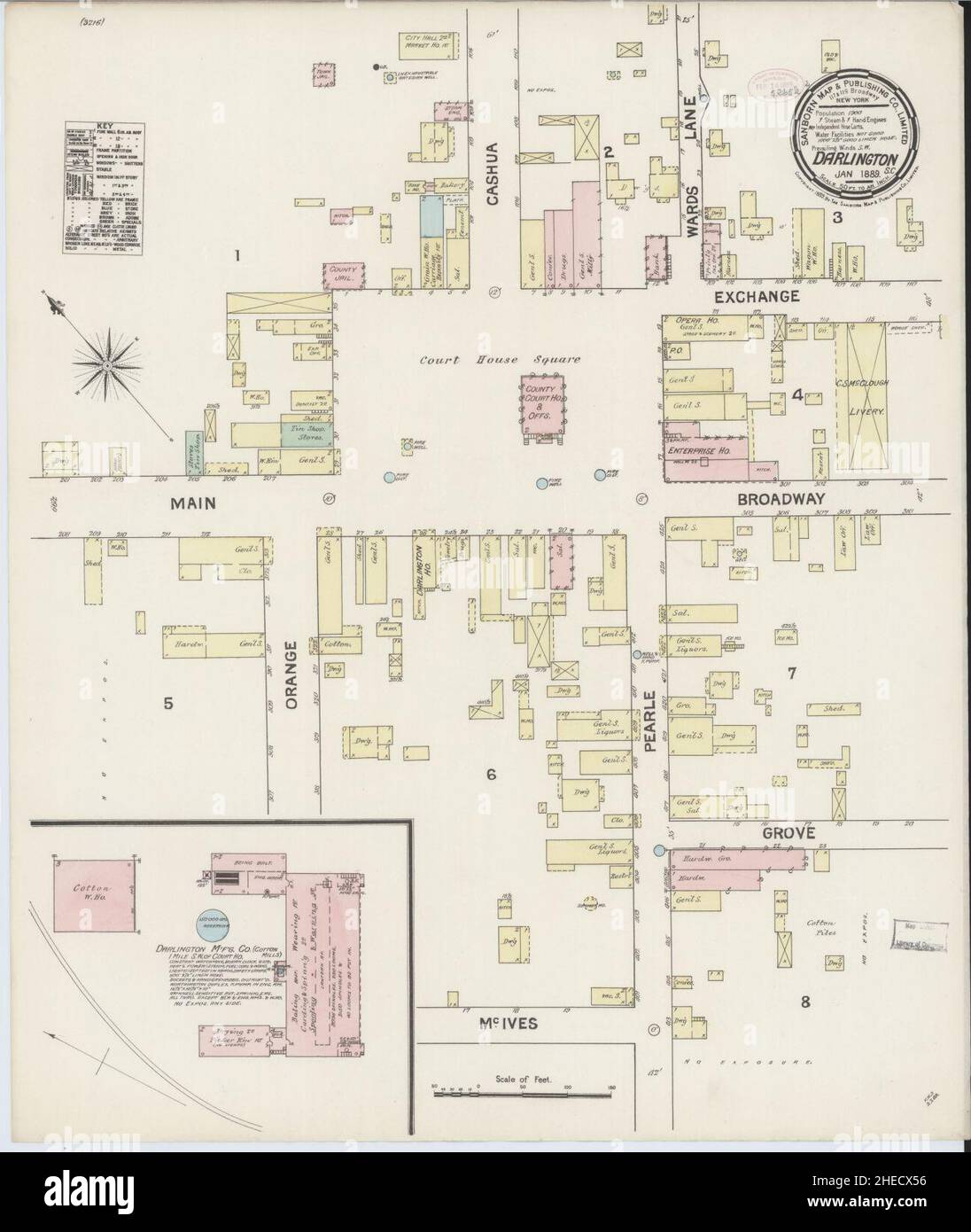 Darlington county map hi-res stock photography and images - Alamy