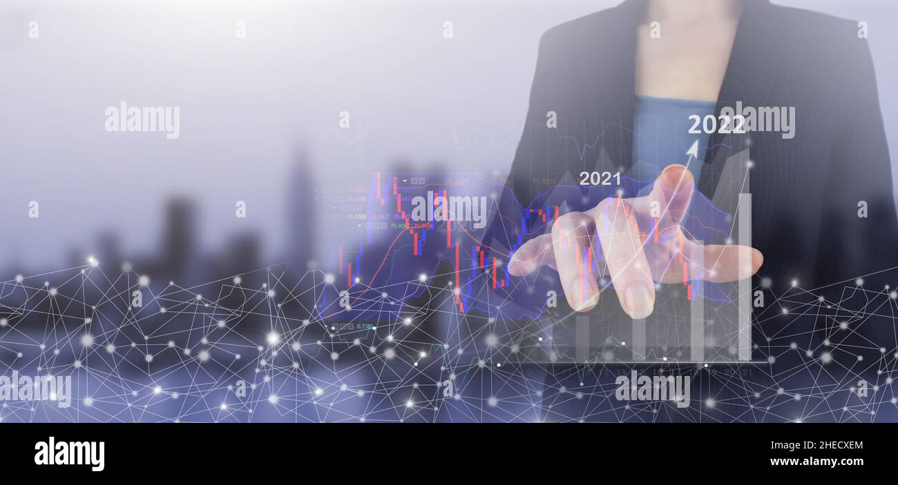 Plan growth and increase of positive indicators in his business. Hand ...