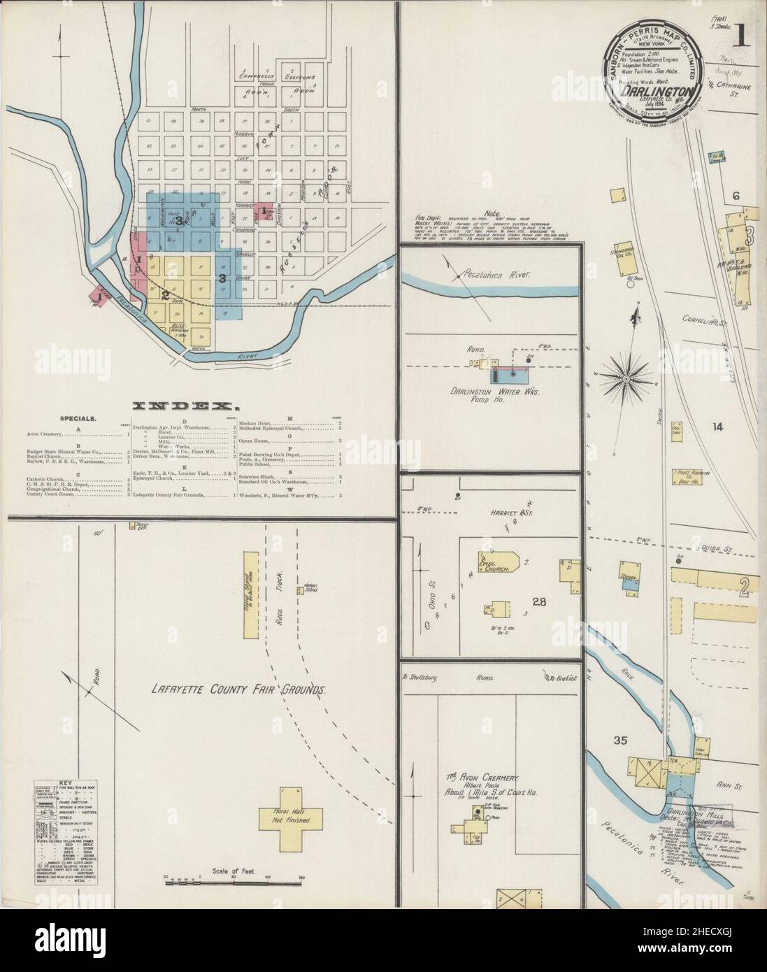 Map of darlington wisconsin hi-res stock photography and images - Alamy