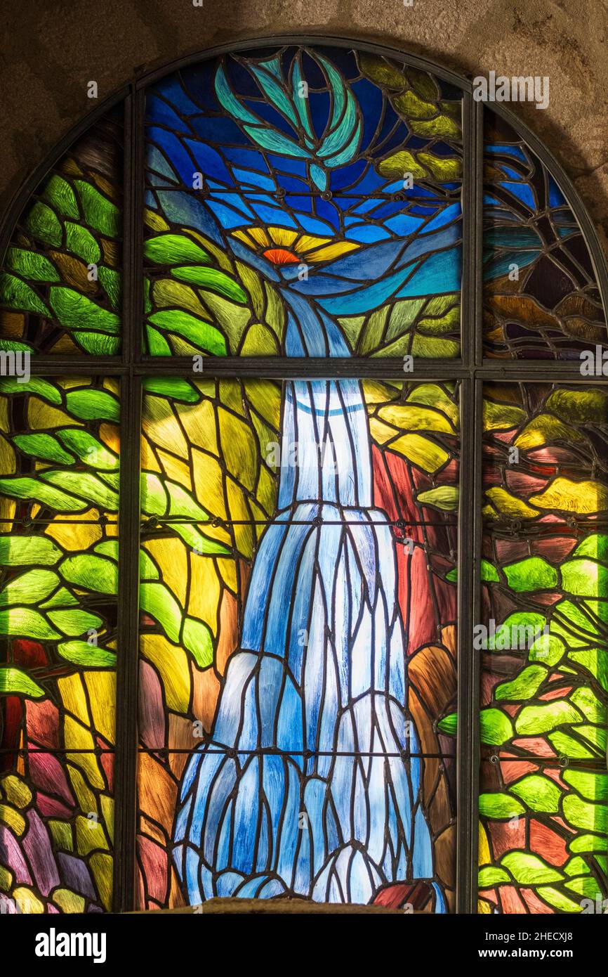 France, Gard, Genolhac, medieval village in the heart of the Cevennes ...