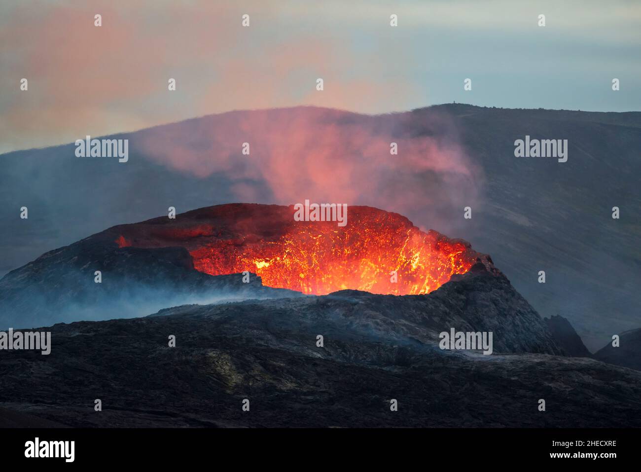 Iceland, Reykjanes Peninsula, Grindavik, Fagradalsfjall, Fagradalsfjall ...