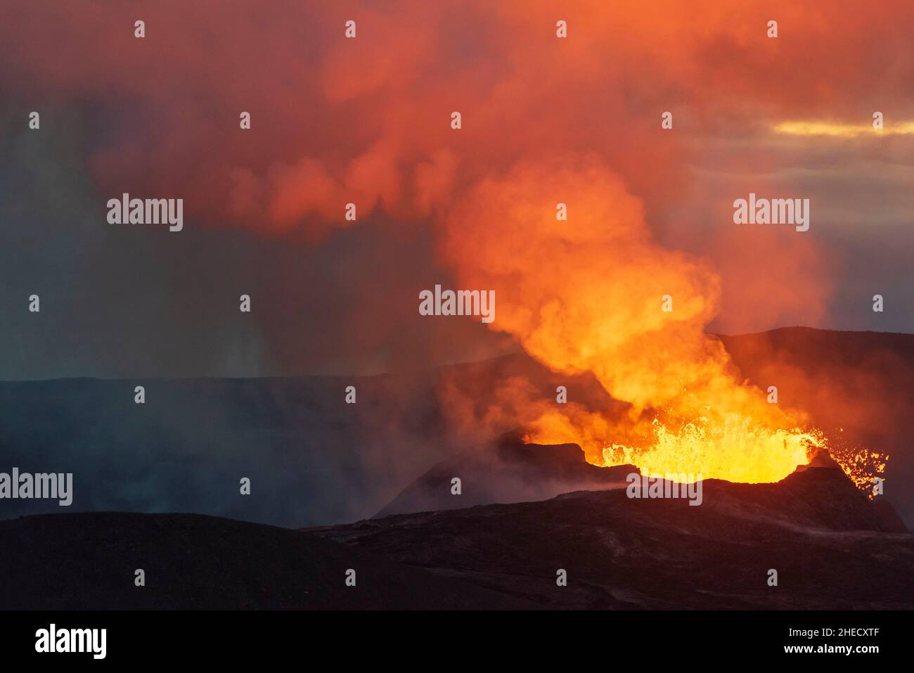 Iceland, Reykjanes Peninsula, Grindavik, Fagradalsfjall, Fagradalsfjall ...
