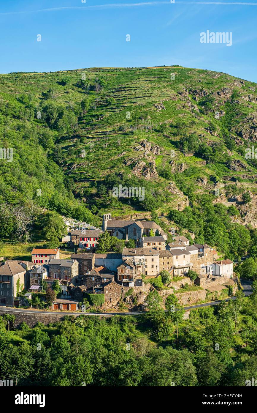 France, Lozere, Altier village on the banks of the Altier river Stock ...