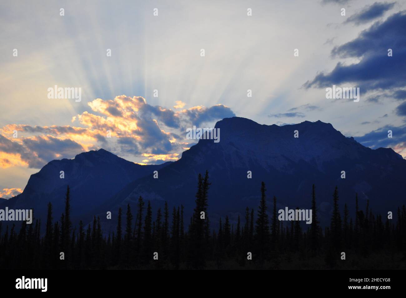 Sunset in jasper national park, Canada Stock Photo - Alamy