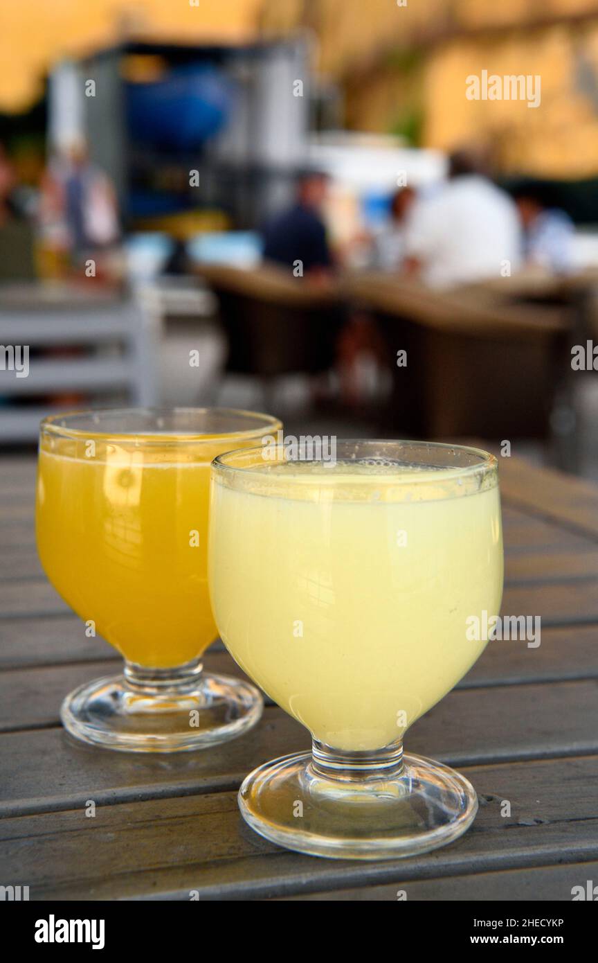 Portugal, Madeira Island, Funchal, typical drink of the archipelago ...