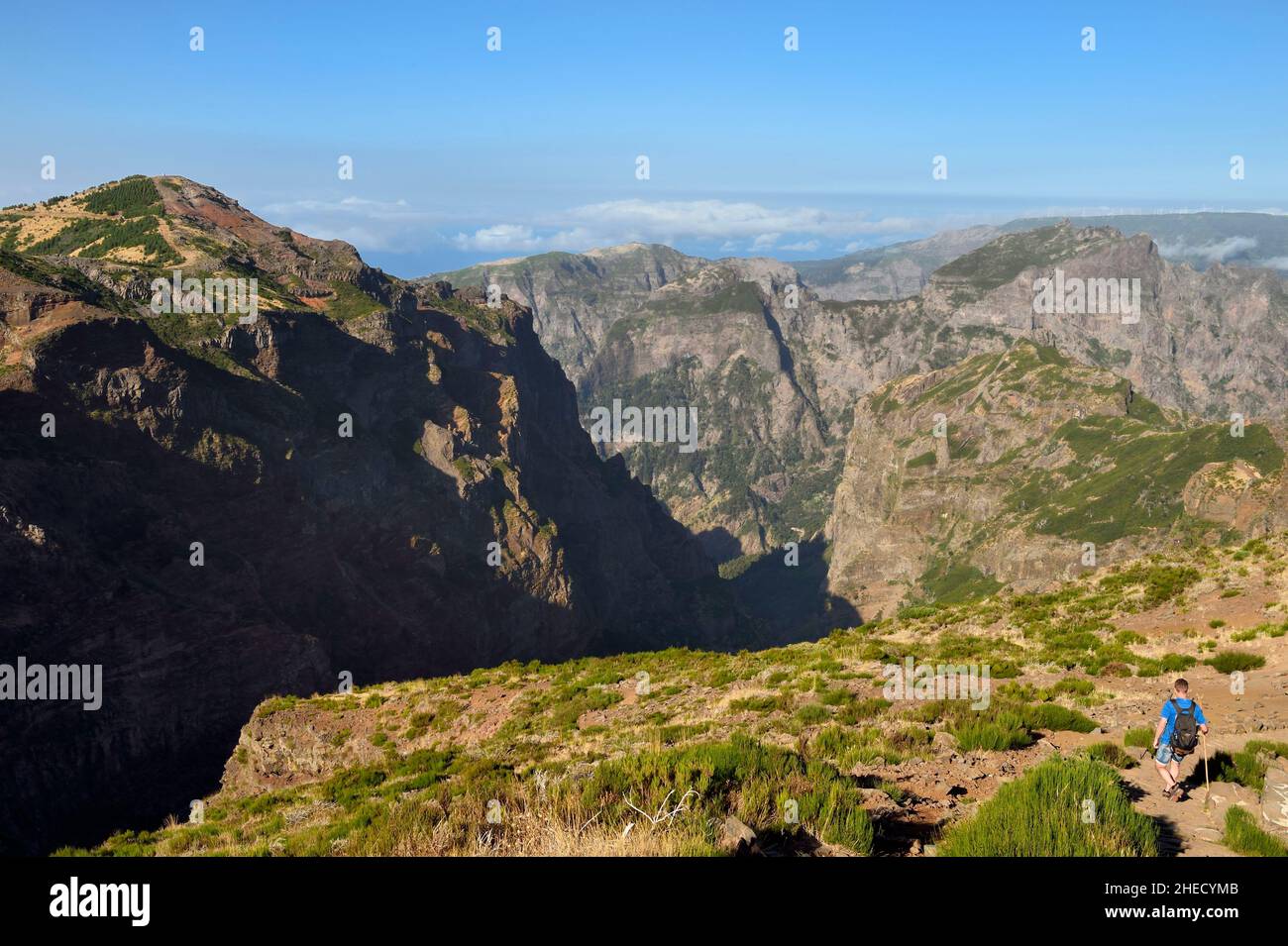 Portugal, Madeira Island, Vereda do Areeiro hike between Pico Ruivo ...