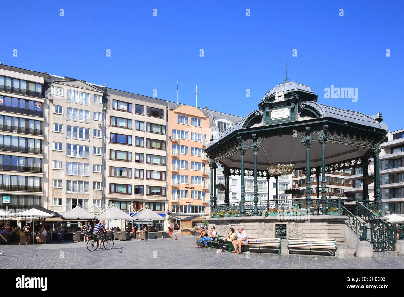 Belgium, West Flanders, Ostend, town center, Wapen square, bandstand ...
