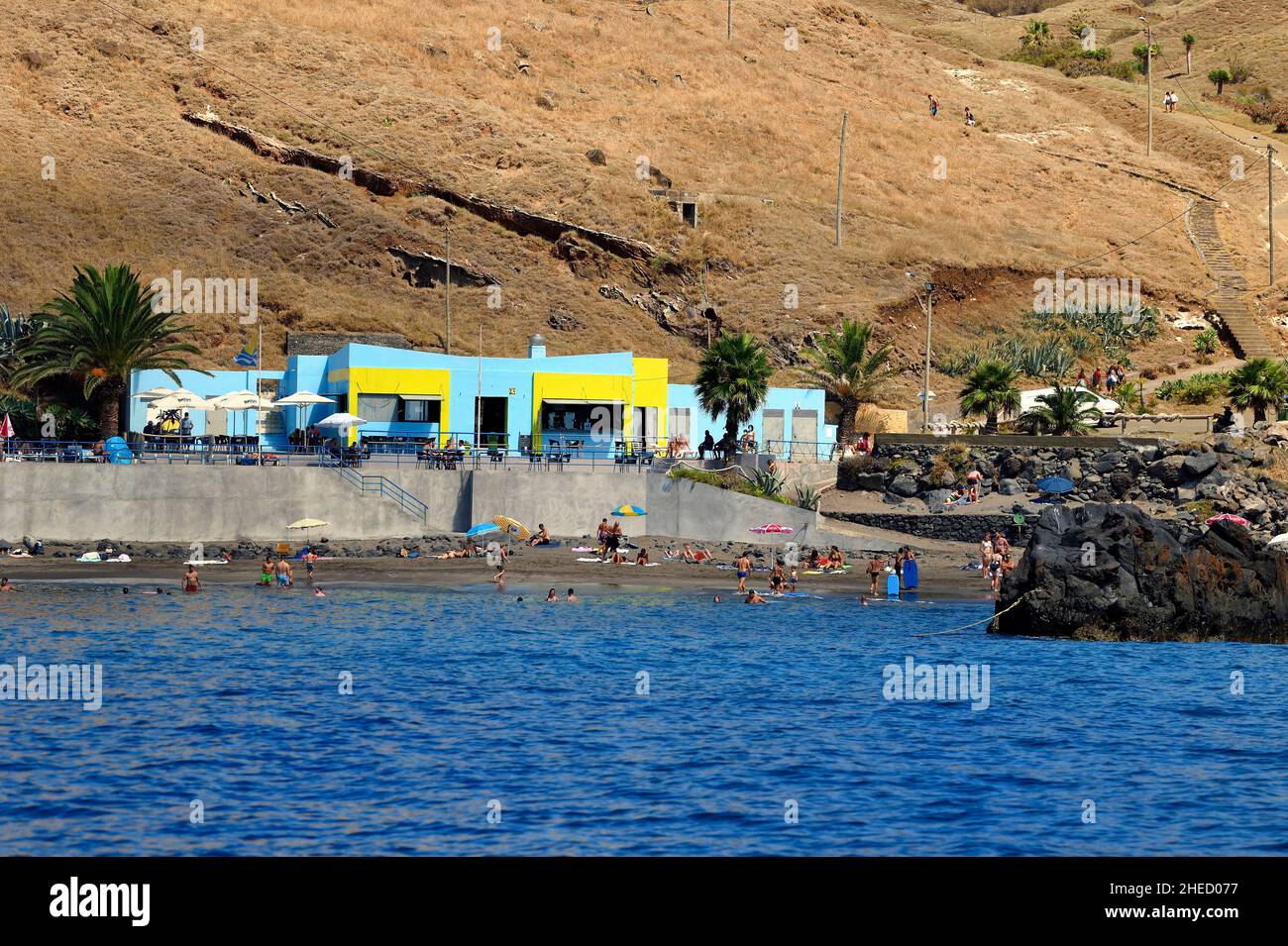 Portugal, Madeira Island, black sand beach in the Ponta de Sao Louren?o ...