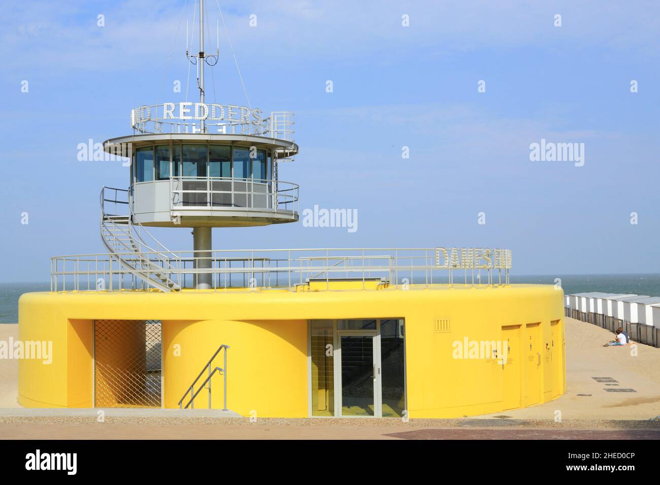 Belgium, West Flanders, Knokke Heist, beach by the North Sea, lifeguard ...