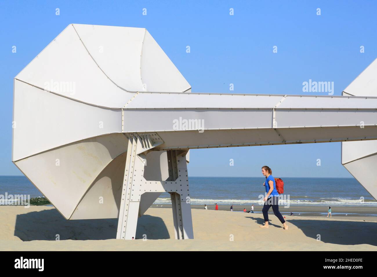 Belgium, West Flanders, Middelkerke, permanent work of art I can hear ...