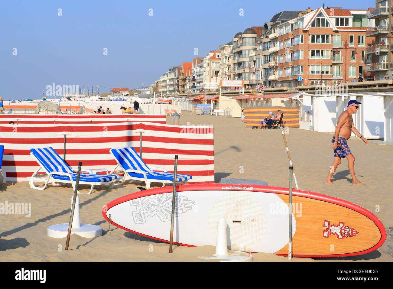Belgium, West Flanders, De Haan, beach by the North Sea and its ...