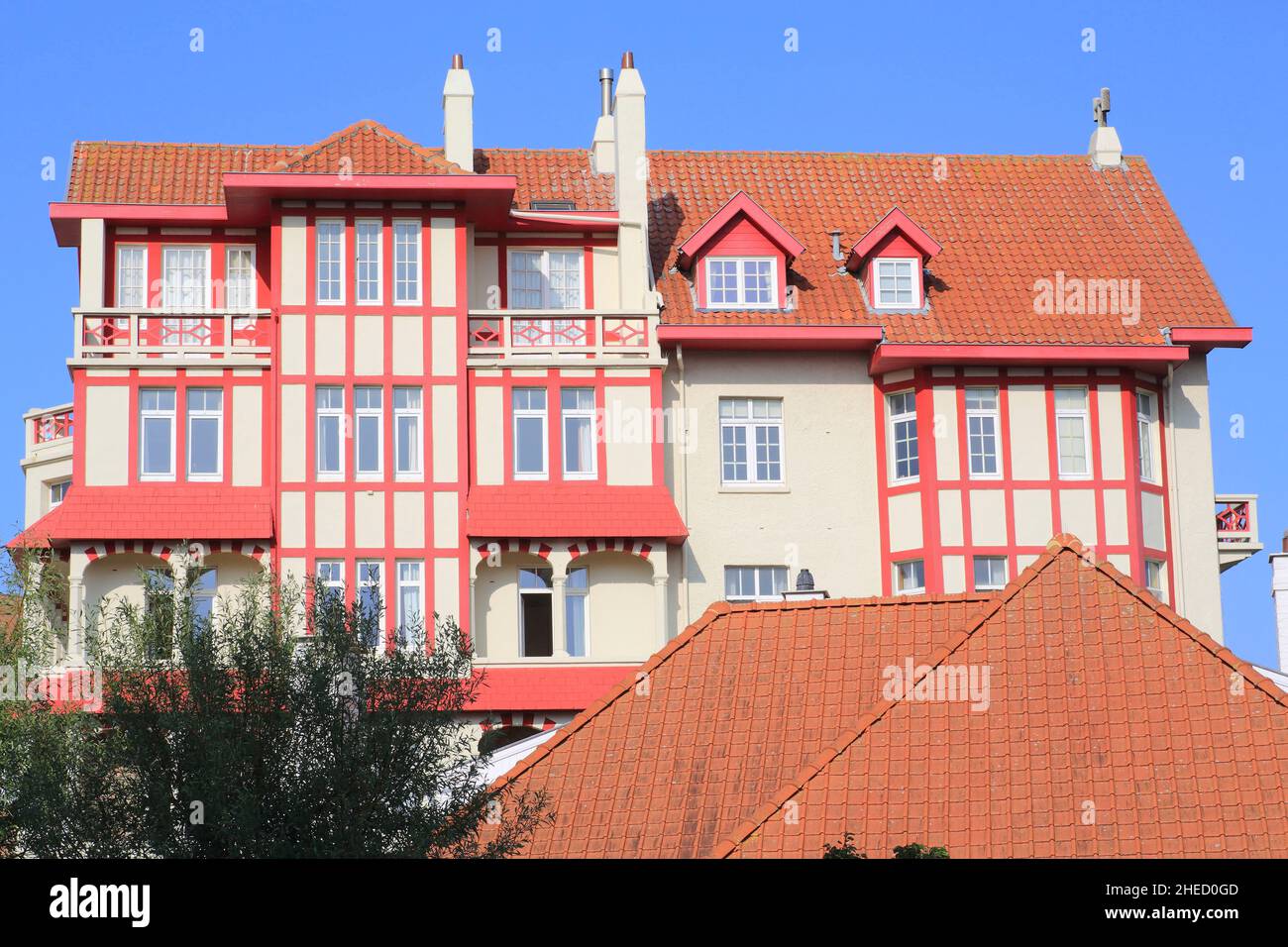 Belgium, West Flanders, De Haan, La Concession district, Leopoldlaan ...