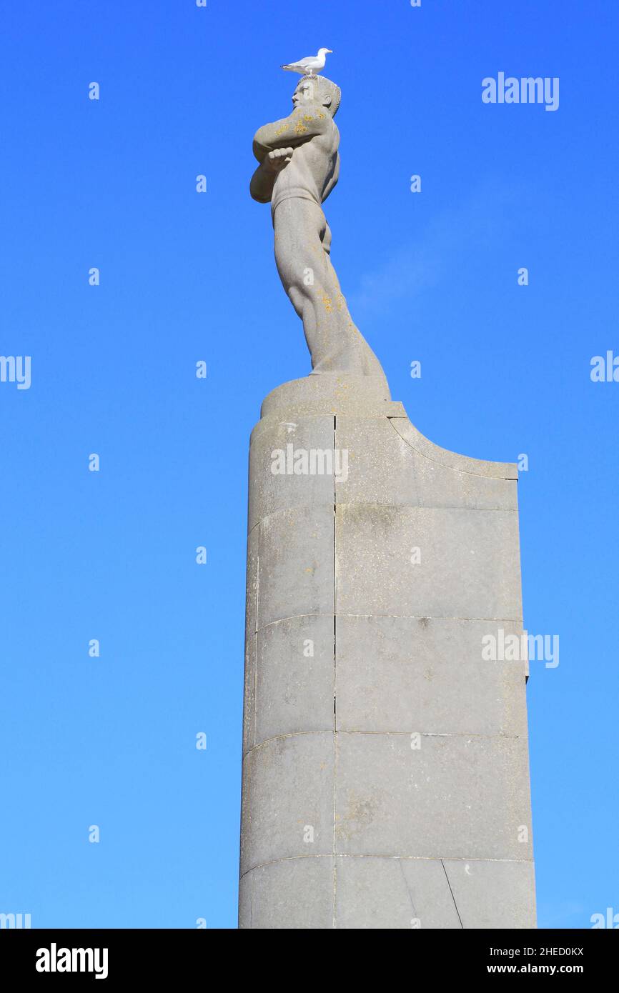 Belgium, West Flanders, Ostend, Albert I promenade, monument dedicated to the dead at sea (1953 ...