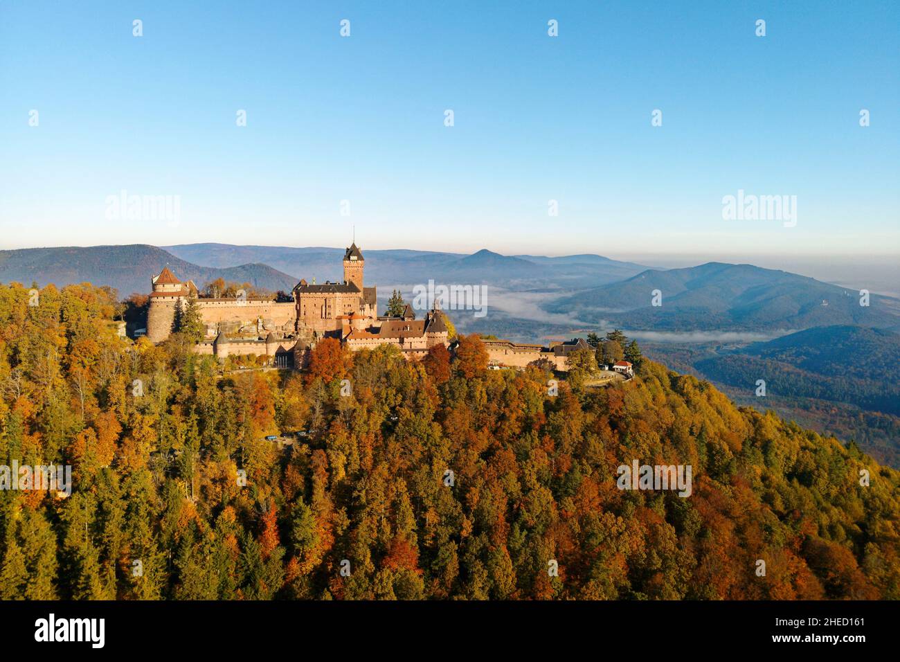 France, Bas Rhin, Alsace Wine Road, Orschwiller, Haut Koenigsbourg ...