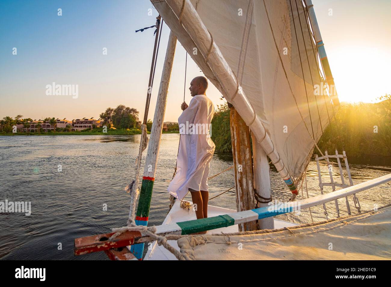 Egypt, Upper Egypt, Nile Valley, Aswan, felucca Stock Photo - Alamy