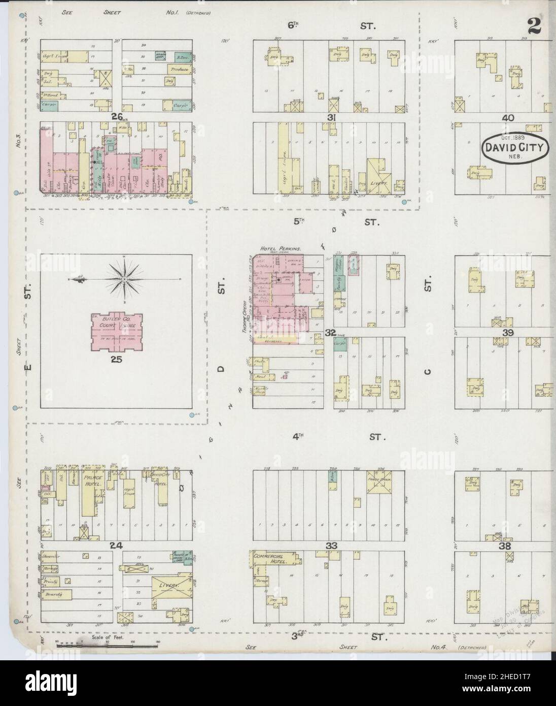 Map of david city hi-res stock photography and images - Alamy