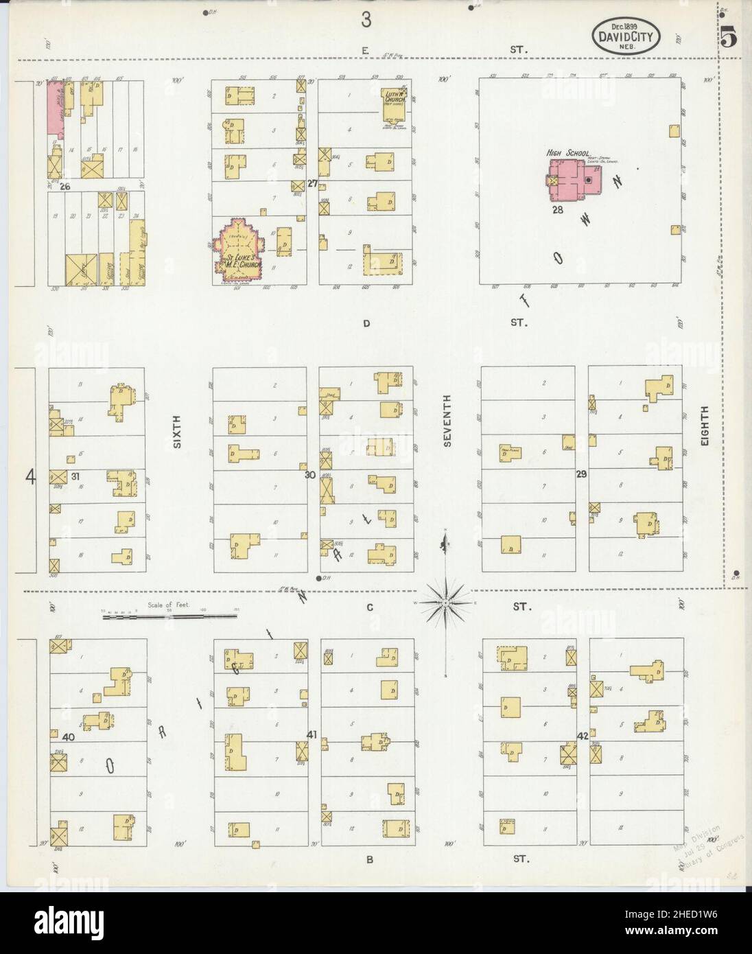 Map of david city hi-res stock photography and images - Alamy