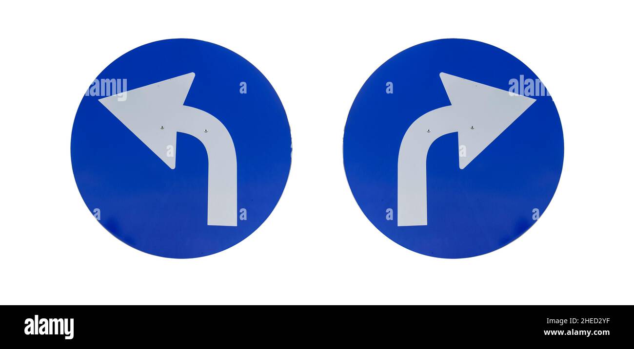 Left and right white and blue arrow isolated Stock Photo - Alamy