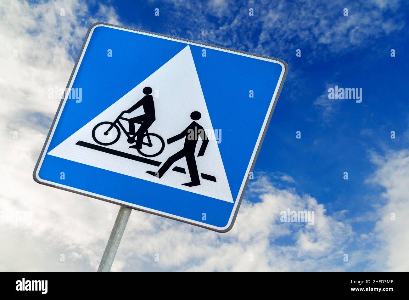Bicycle and pedestrian road sign isolated bike cycling and walking ...