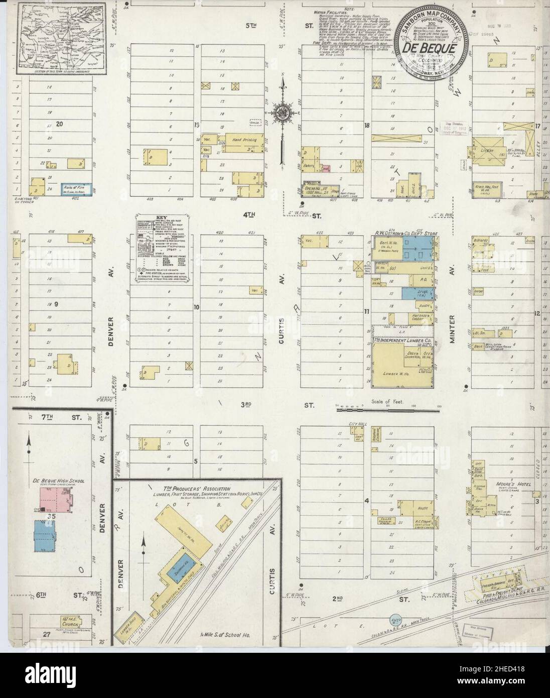 Sanborn Fire Insurance Map from De Beque, Mesa County, Colorado Stock ...