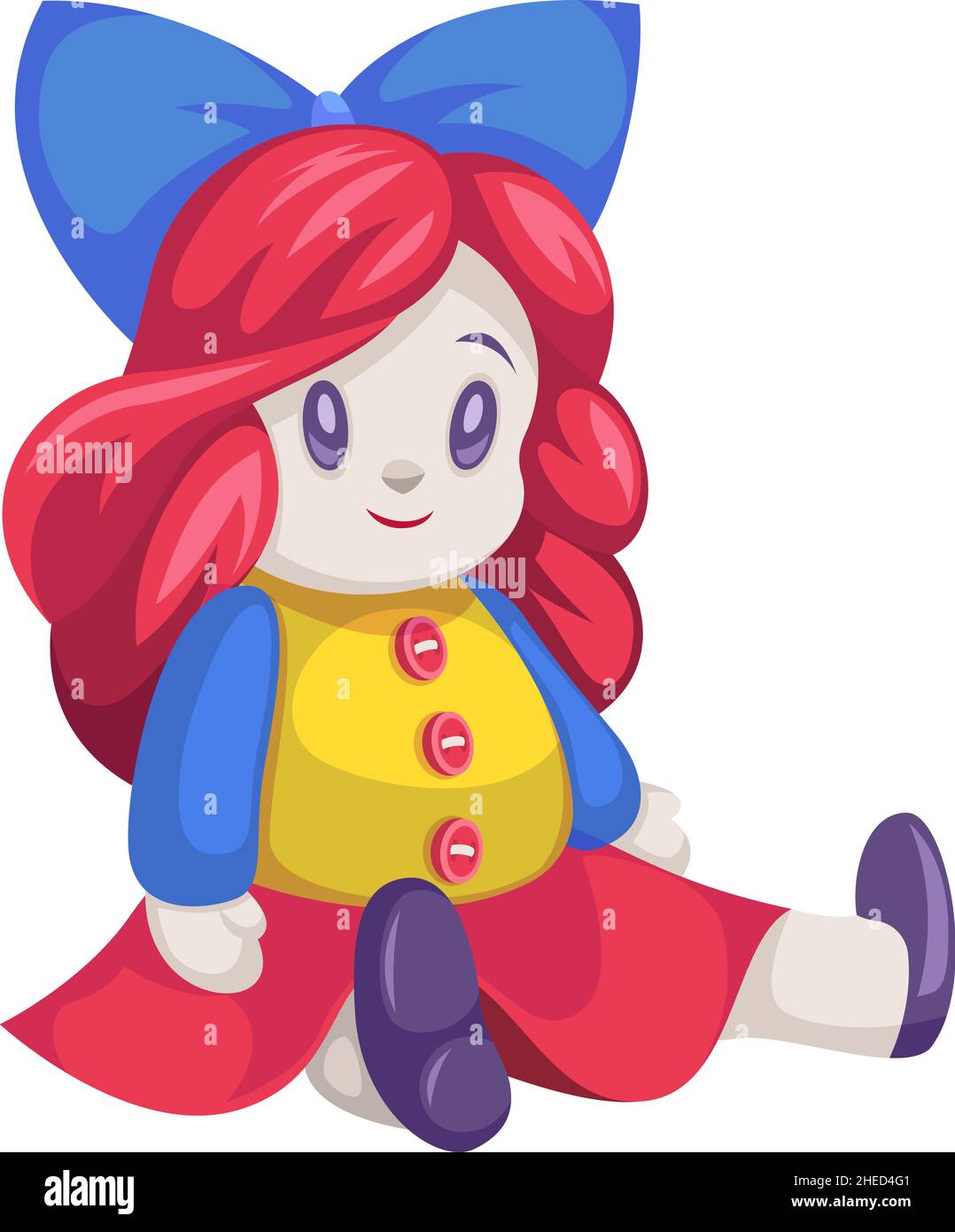 Pretty doll icon. Cute cartoon girl toy Stock Vector Image & Art - Alamy