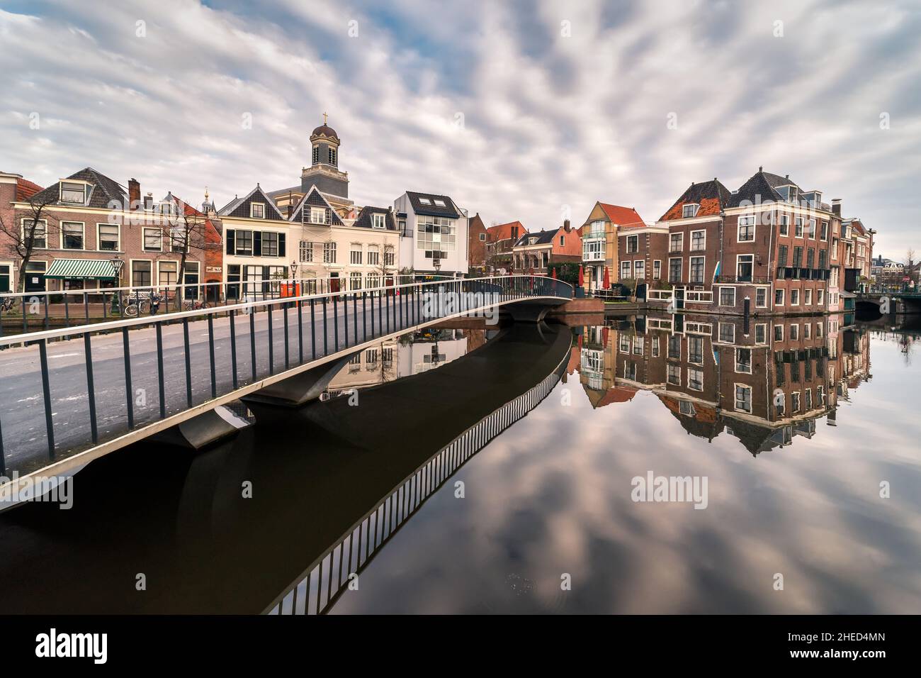 Center of Leiden with the Hartebrugkerk in the background - The ...