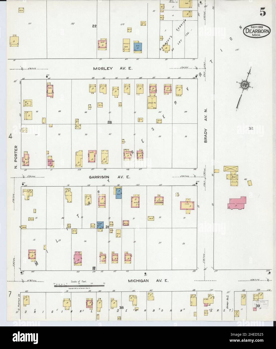 Sanborn Fire Insurance Map from Dearborn, Wayne County, Michigan Stock ...