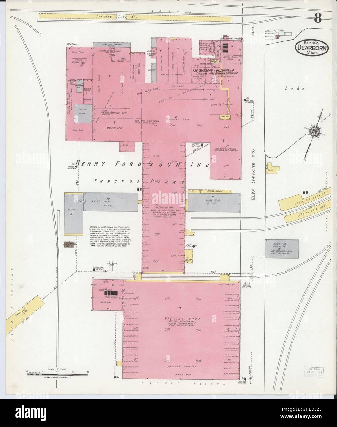 Sanborn Fire Insurance Map from Dearborn, Wayne County, Michigan Stock ...