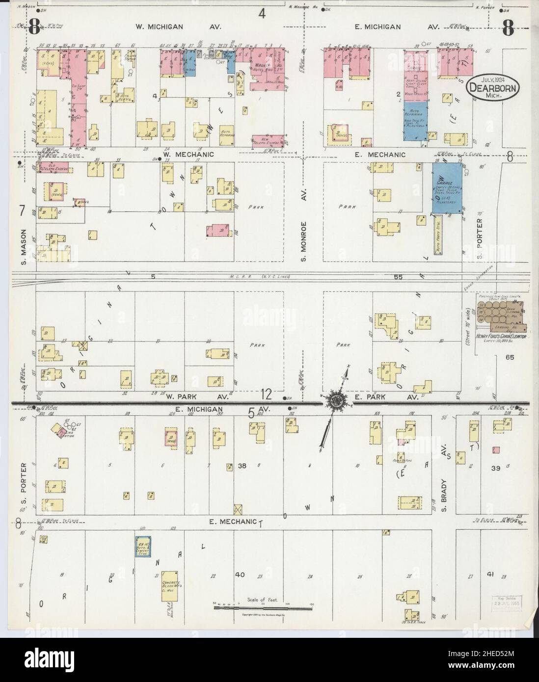 Sanborn Fire Insurance Map from Dearborn, Wayne County, Michigan Stock ...