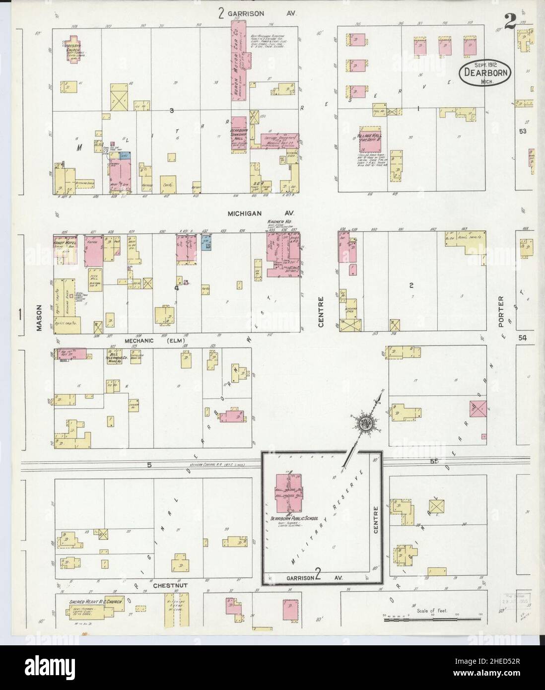 Sanborn Fire Insurance Map from Dearborn, Wayne County, Michigan Stock ...
