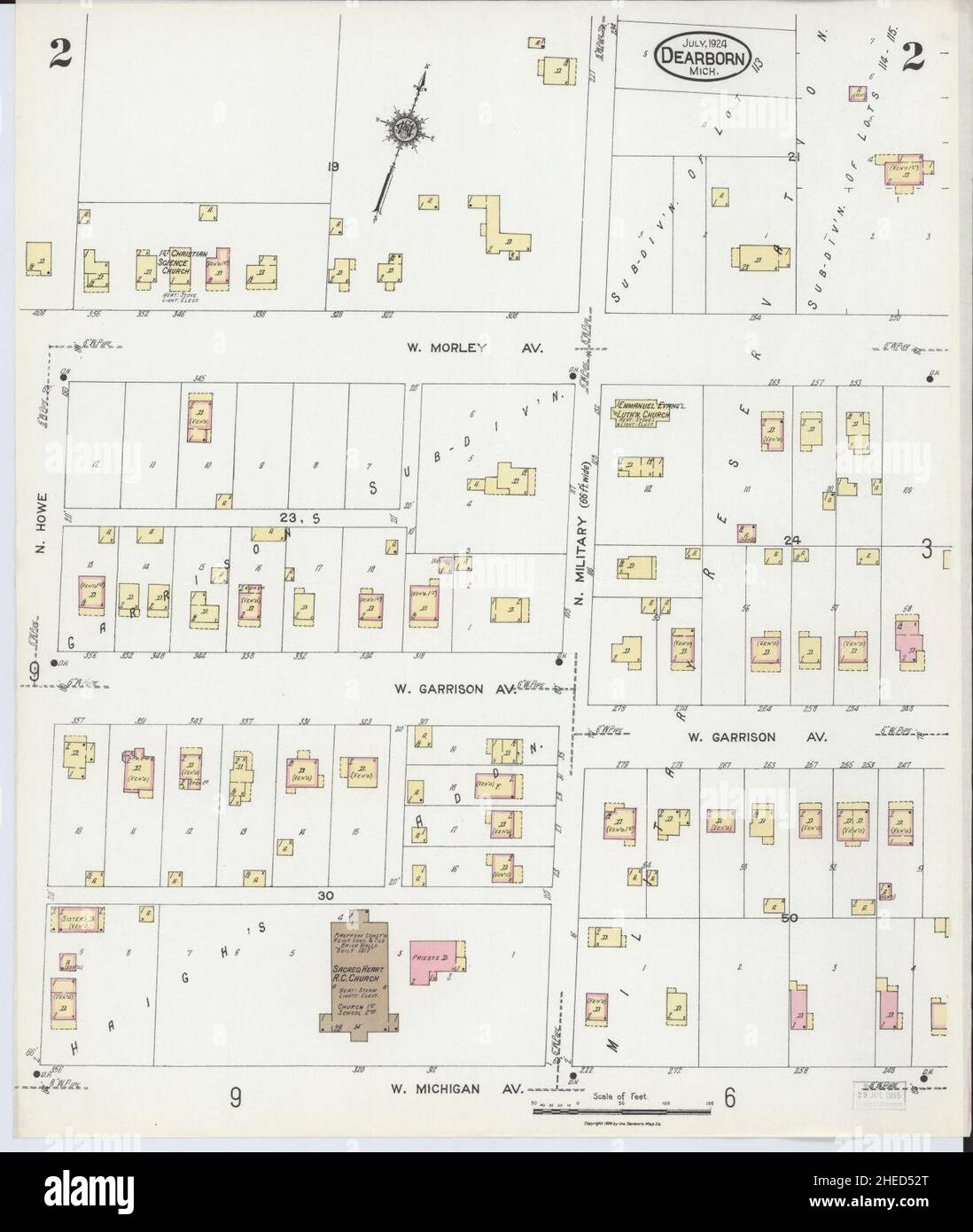 Sanborn Fire Insurance Map from Dearborn, Wayne County, Michigan Stock ...