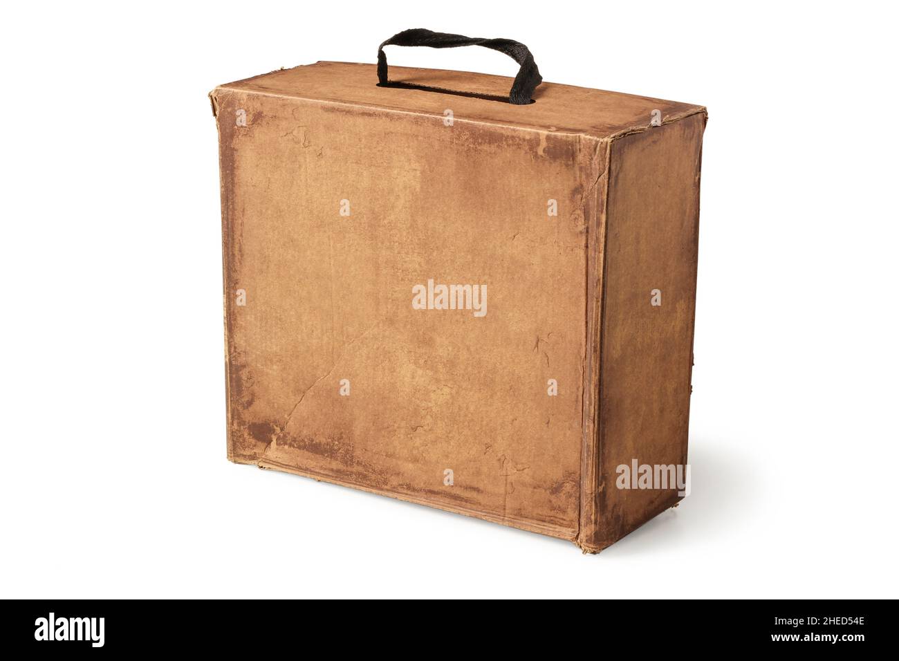 Old cardboard box isolated on white background Stock Photo - Alamy