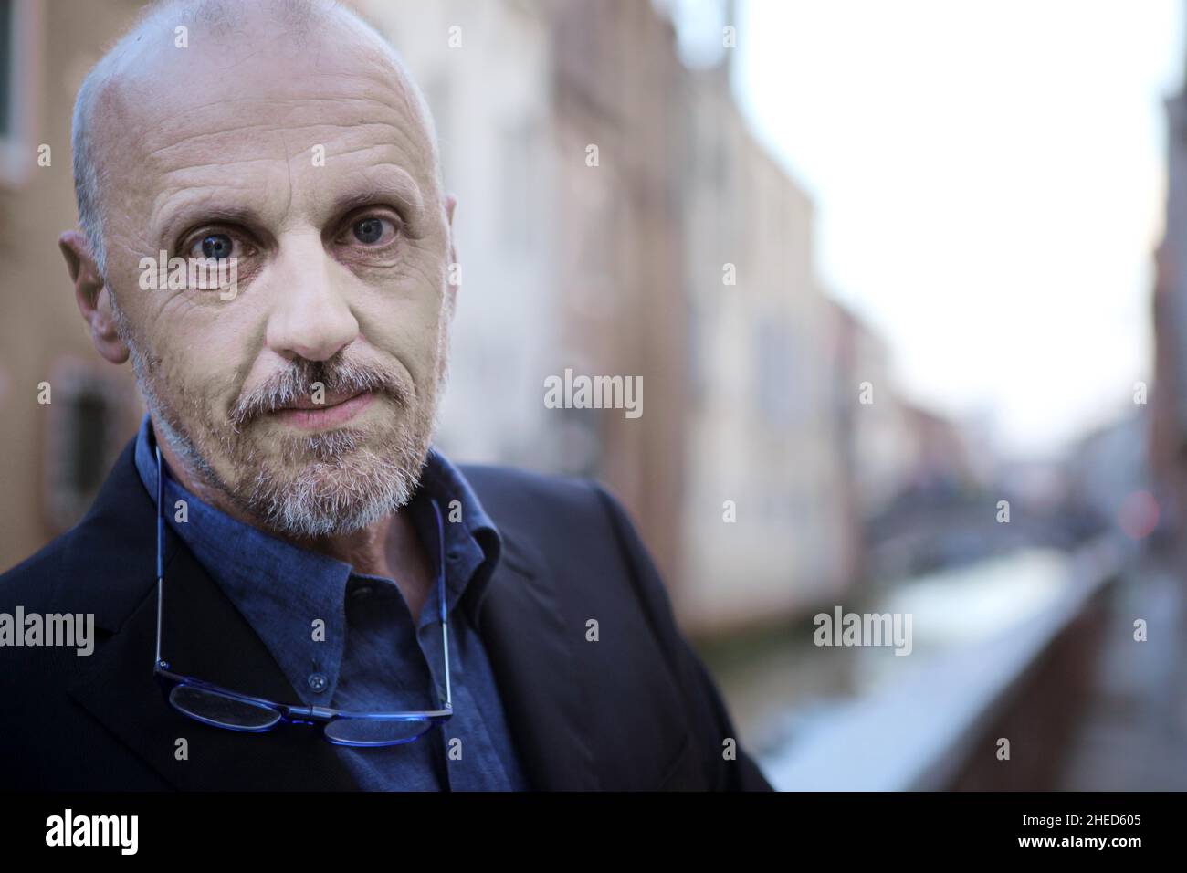 Portraits of Marco Paolini during a charity dinner of the Venice ...