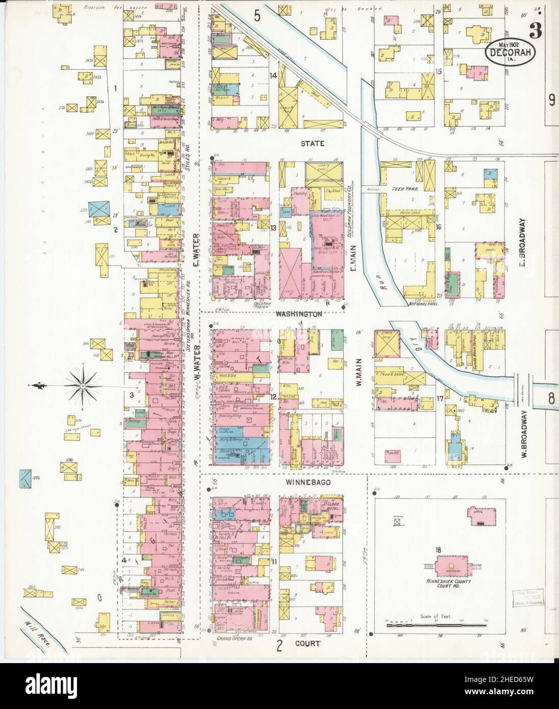 Sanborn Fire Insurance Map from Decorah, Winneshiek County, Iowa Stock ...