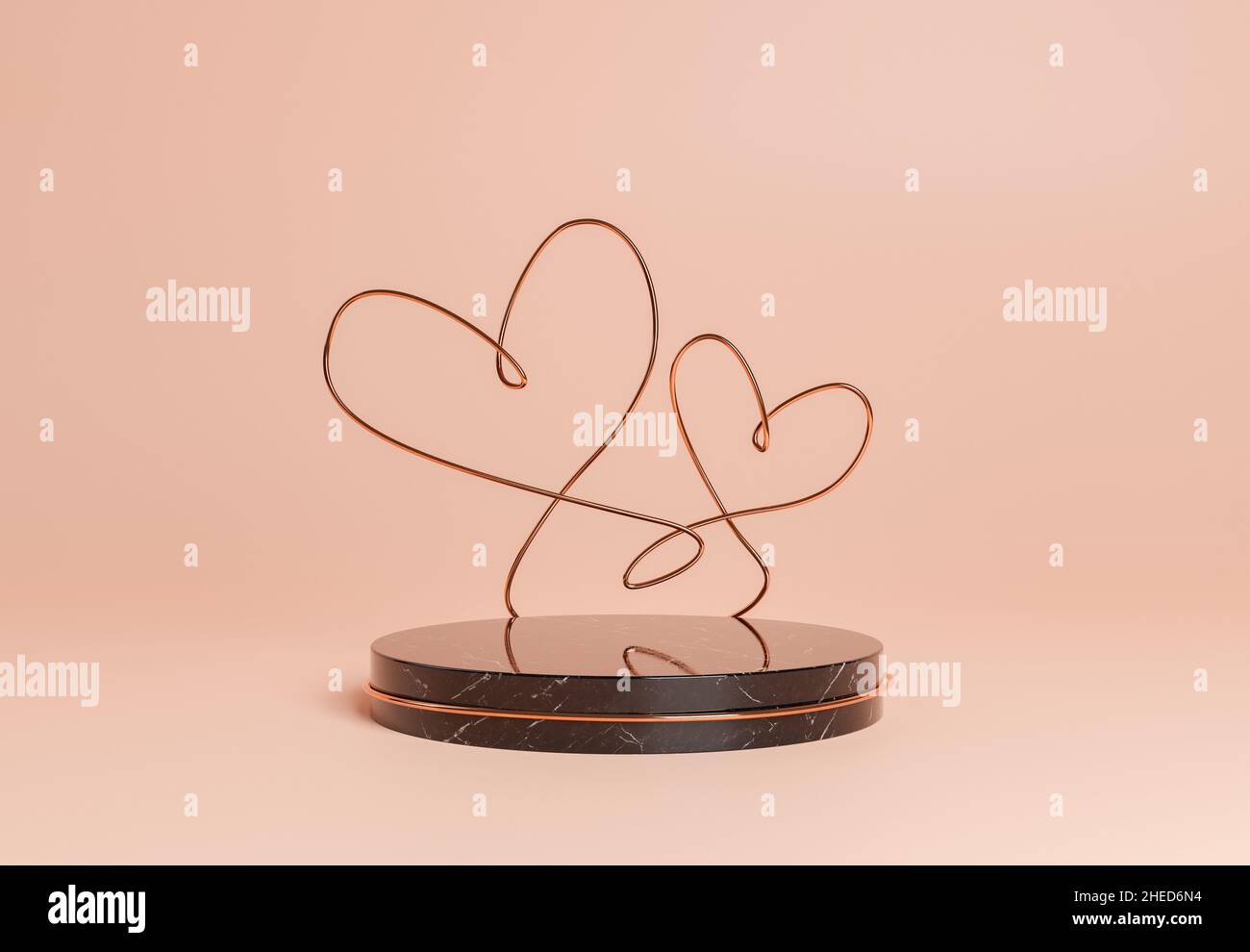 Cylindrical marble stand for product display with a wire entangled in ...