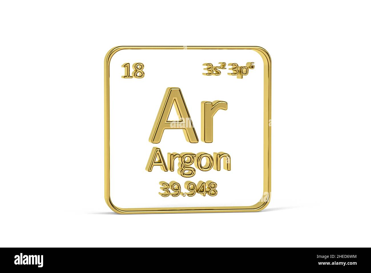 Golden 3D periodic table icon - periodic table element isolated on ...