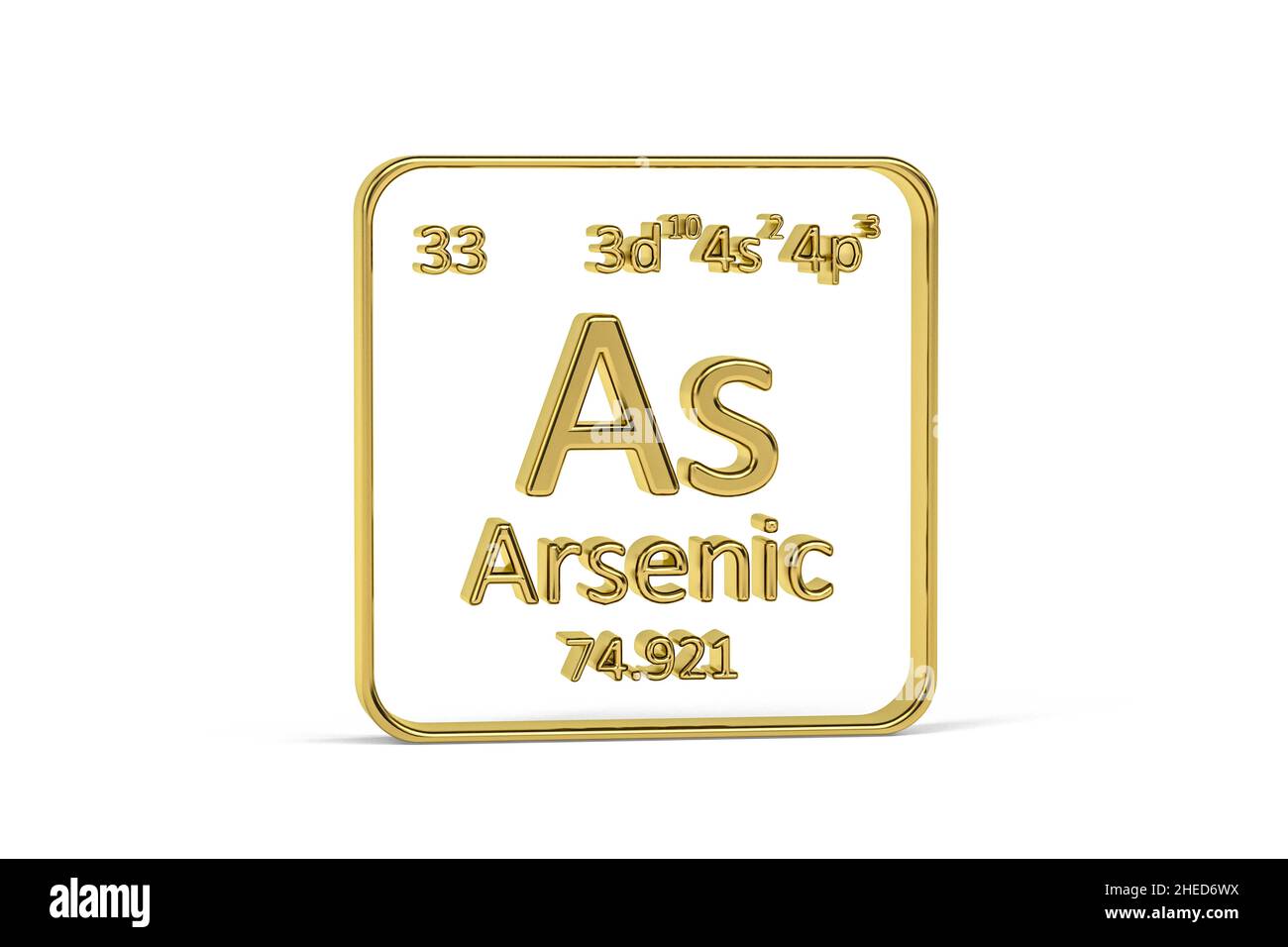 Golden 3D periodic table icon - periodic table element isolated on ...