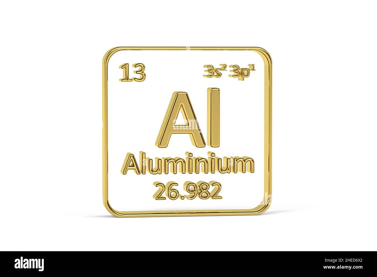Golden 3D periodic table icon - periodic table element isolated on ...