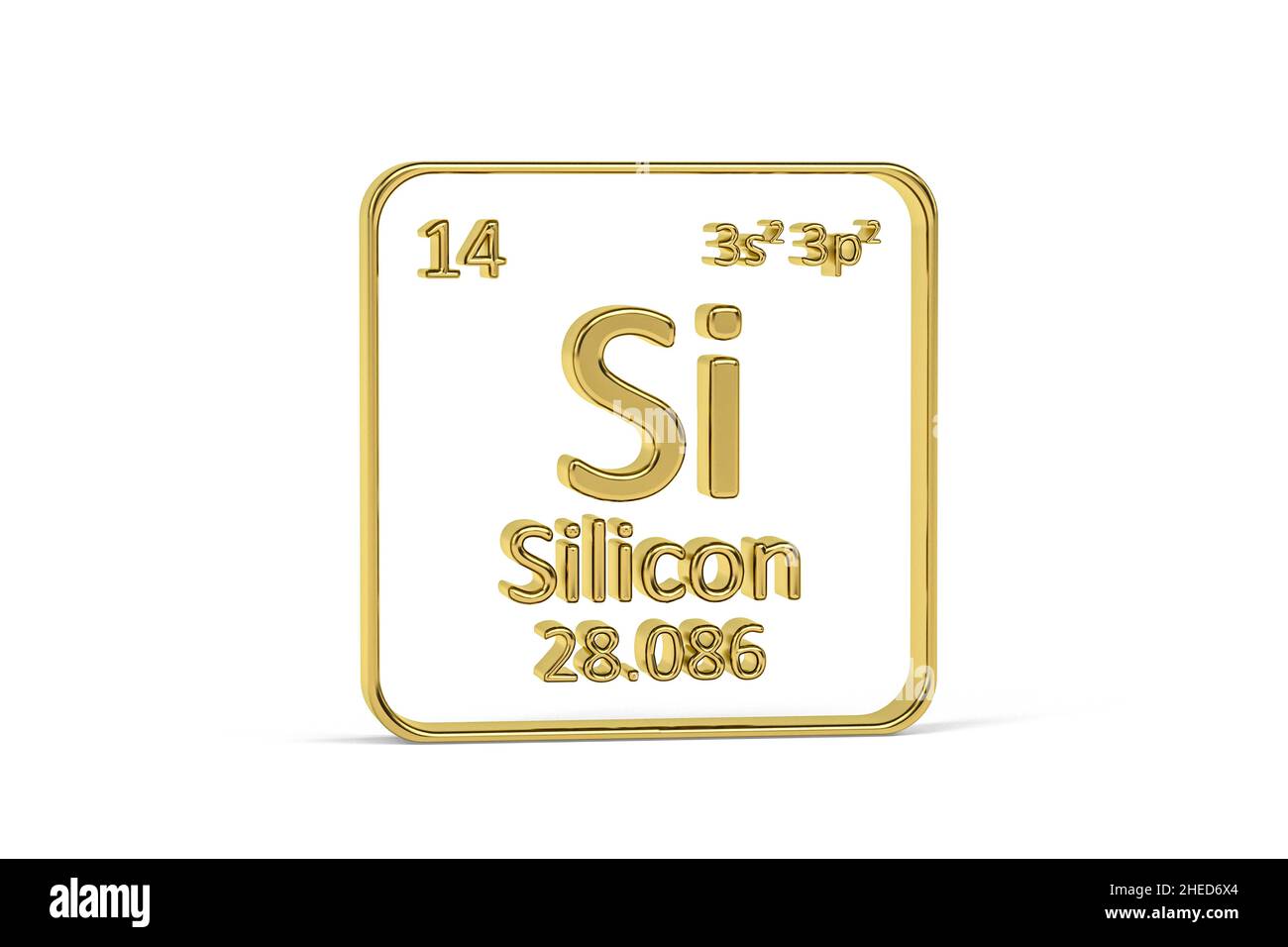 Golden 3D periodic table icon - periodic table element isolated on ...