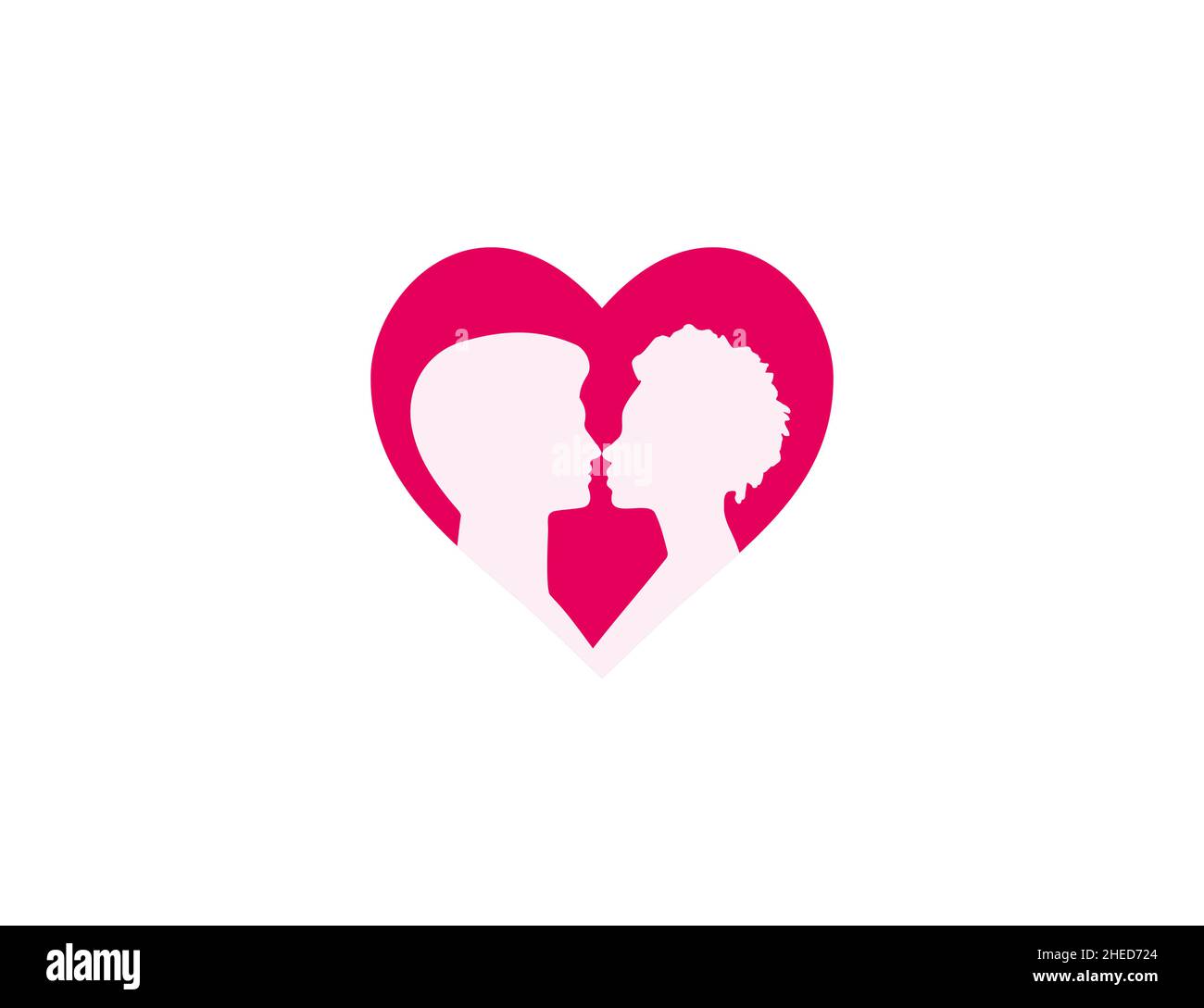 Couple love heart icon. Vector illustration. Flat design Stock Vector ...