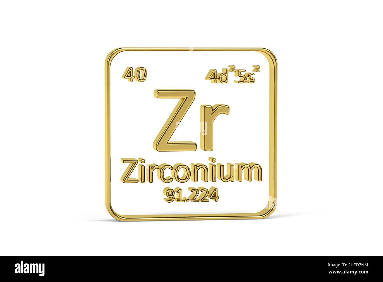 Golden 3D periodic table icon - periodic table element isolated on ...