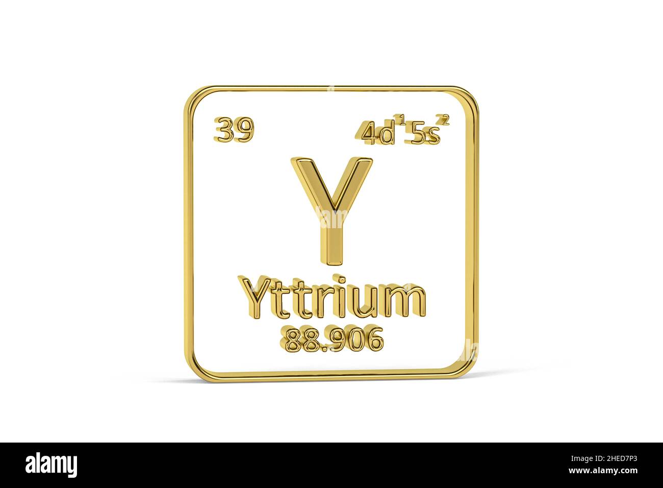 Golden 3D periodic table icon - periodic table element isolated on ...