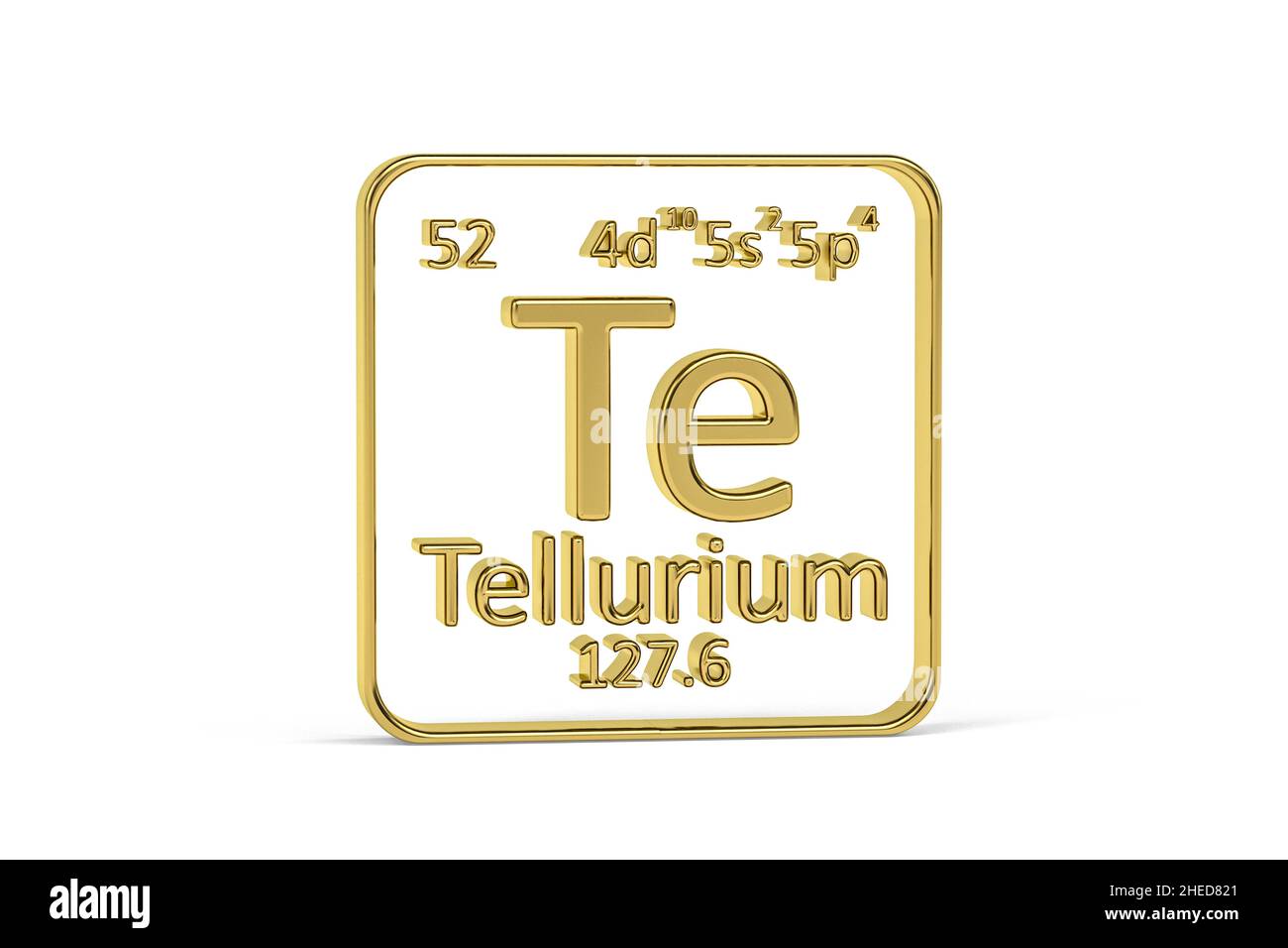 Golden 3D periodic table icon - periodic table element isolated on ...