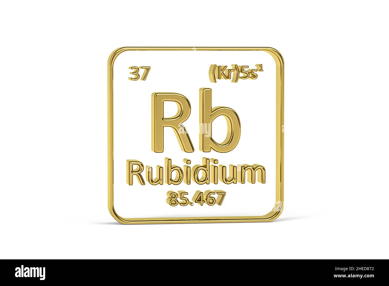 Golden 3D periodic table icon - periodic table element isolated on ...